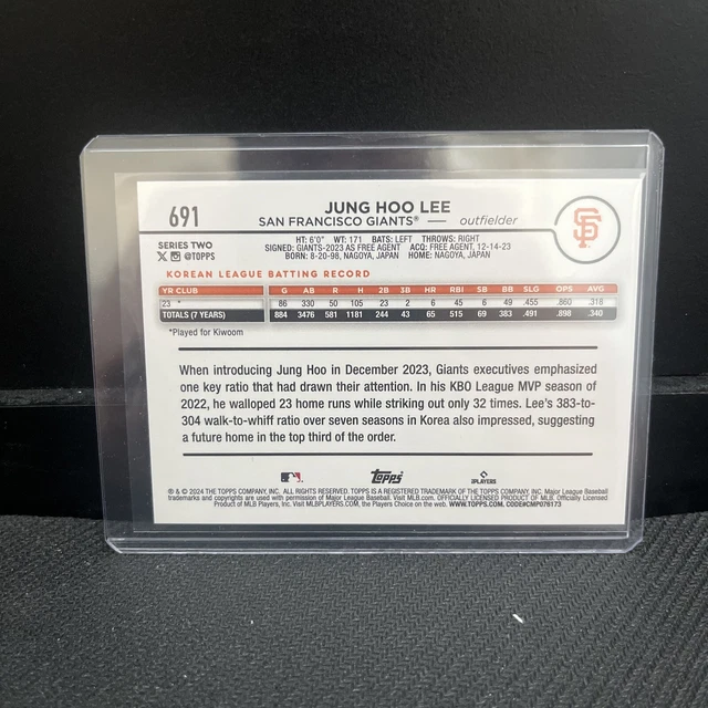 FEUILLE ARC-EN-CIEL JUNG Hoo Lee RC #691 2024 Topps Series 2 San Francisco Giants EUR 10,06 ...