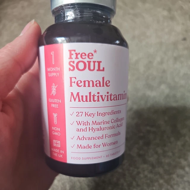 FREE SOUL FEMALE Multivitamin Supplement 60 Tab Marine Collagen ...