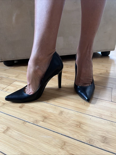 LAURA BUSI BLACK Court Heels Real Leather Size 38 £40.20 - PicClick UK