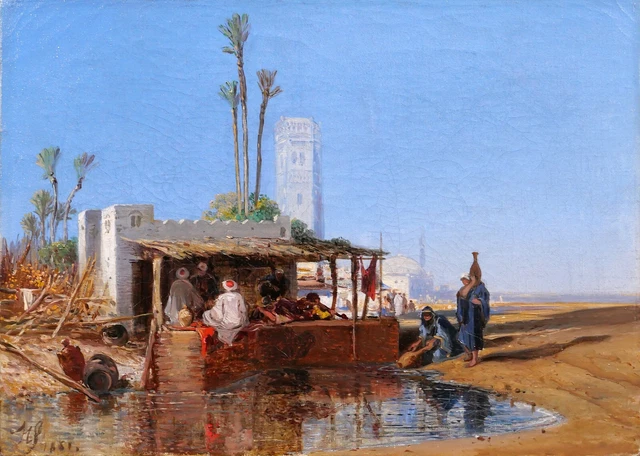 TABLEAU ORIENTALISTE ALGÉRIE Maroc Eugène Fromentin paysage voyage Berchère EUR 2.600,00 ...