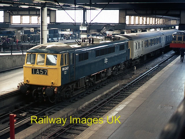 RAILWAY PHOTO 6X4 class 86 86 247 just arrived Euston Manchester ...