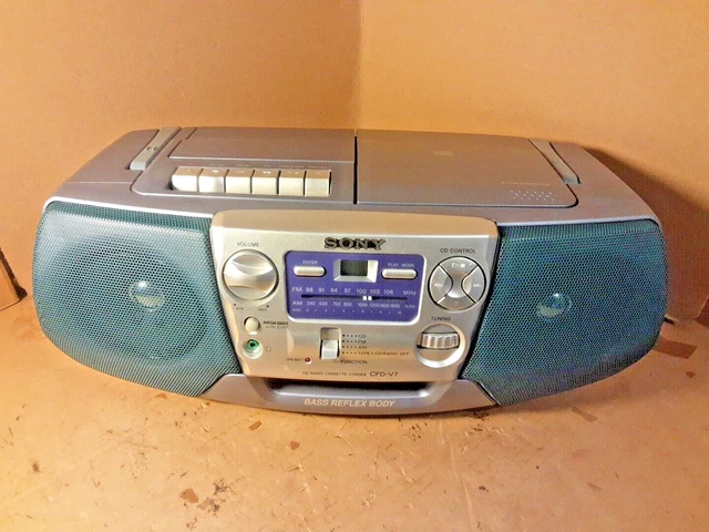 VINTAGE SONY CFD-V7 Boombox Stereo CD Cassette Tape Radio Tuner AM FM ...