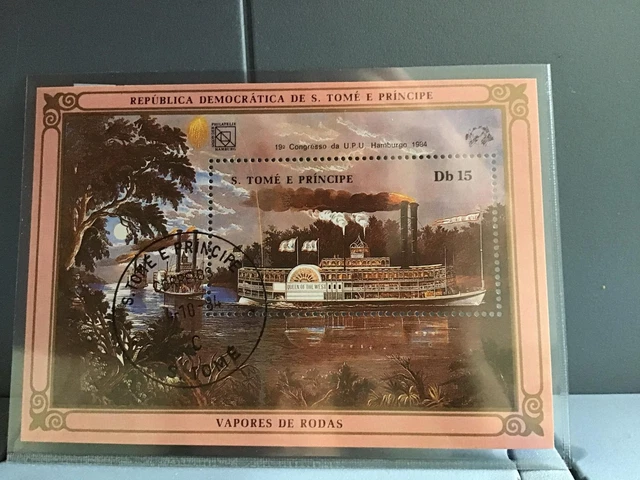S.TOME E PRINCIPE Vapores De Rodas steamboat stamp sheet R25254 £8.08 ...