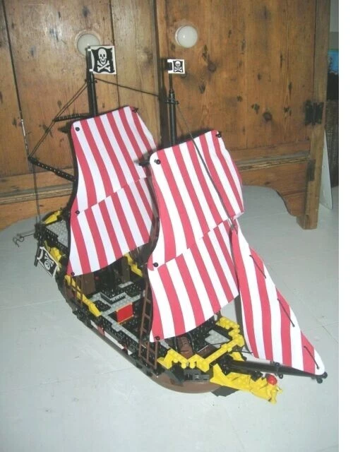 NEW RED & White Sails Compatible With Lego Pirates 6285 Black Sea ...