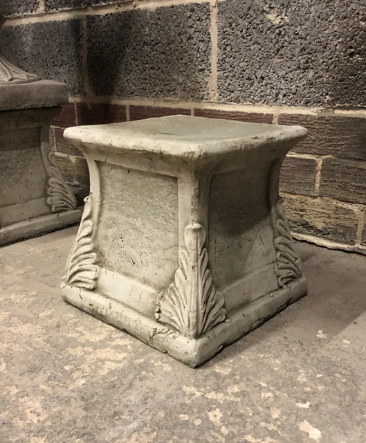 LEAF PLINTH STONE garden ornament pillar post stand £69.95 - PicClick UK
