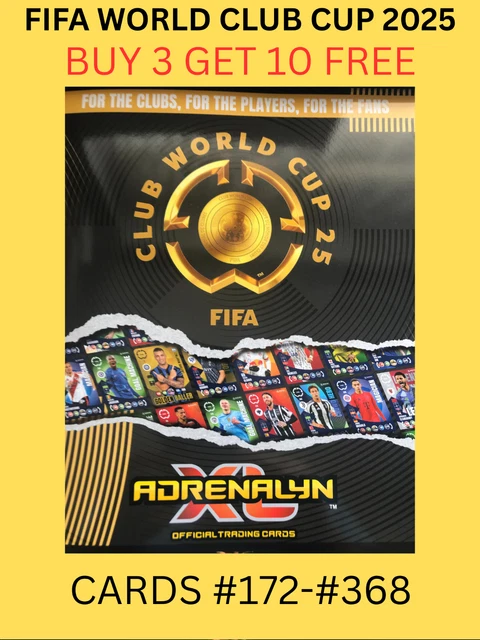 PANINI ADRENALYN XL Fifa Club World Cup 2025 Cards #172 -#369 Inc Foils ...