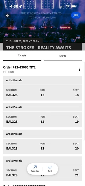 THE STROKES LIVE 2026 (2 Concert Tickets In Boston) 6/23/2026 $353.83 ...