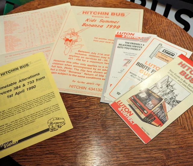LUTON & DISTRICT bus timetable leaflets And Hitchin Route Map £3.20 ...