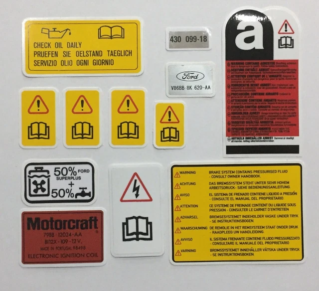 FORD SIERRA RS Cosworth 3dr & RS500 Engine Bay Decals, stickers, best ...
