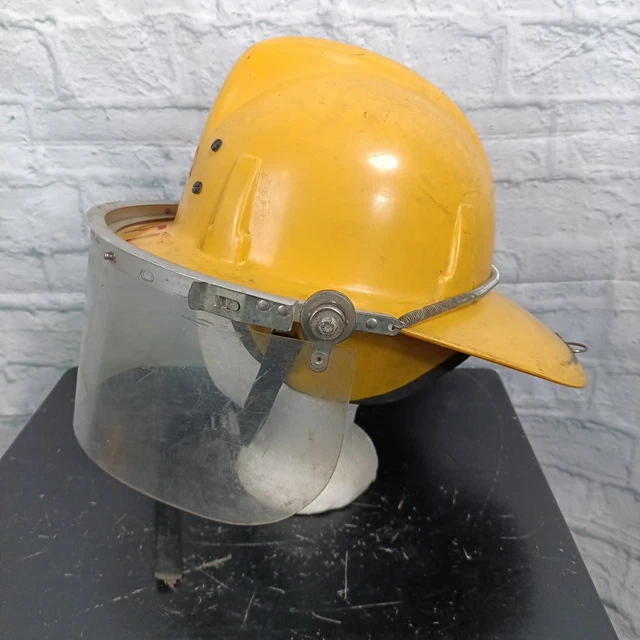 VINTAGE MSA TOPGARD Fireman’s Safety Helmet Yellow Adjustable With ...