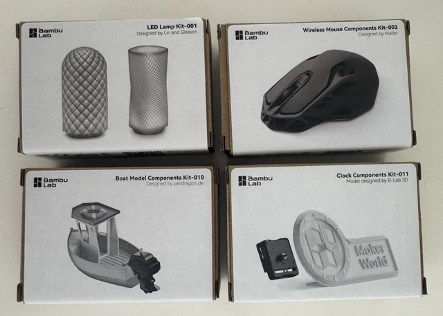 4 BAMBU LAB Hardware Kits Lamp 001, Mouse 002, Boat 010, Clock 011 EUR ...