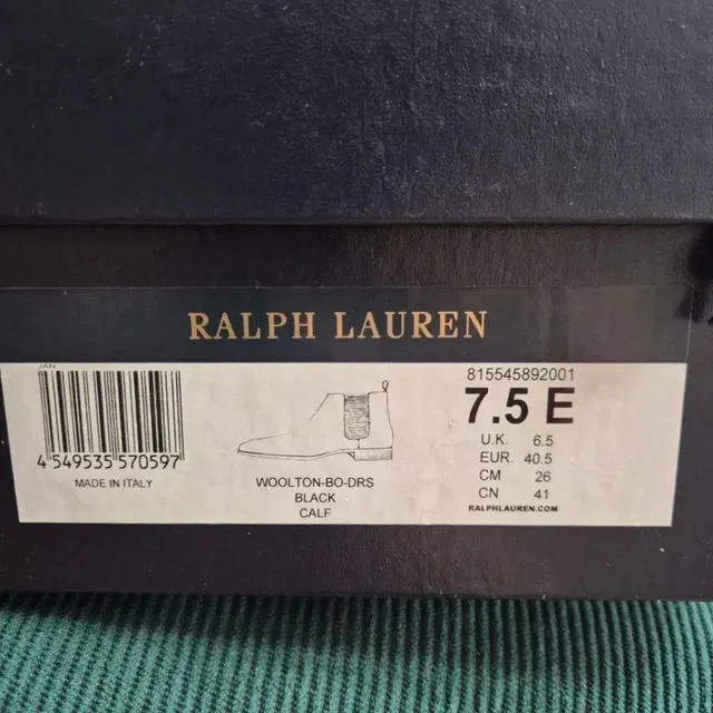 RALPH LAUREN WOOLTON Black Chelsea Boots 7.5E USA Size 255 £239.92 ...