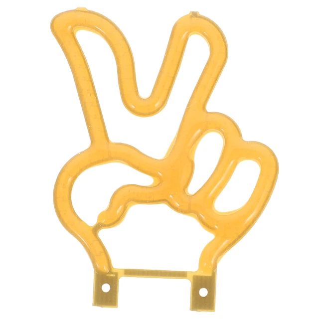 PEACE SIGN NEON Light Hand Gesture LED Wall Decor Retro Decoration ...