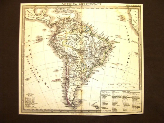 1871 JUSTUS PERTHES Stieler Map or Map of South America £21.91 ...