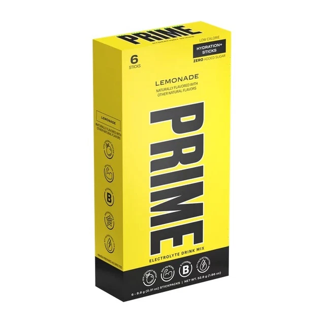 PRIME LEMONADE HYDRATION+ Sticks FULL BOX (6 sticks) EUR 9,99 - PicClick FR