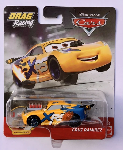 DISNEY PIXAR CARS XRS DRAG RACING CRUZ RAMIREZ Moving Pistons !! £7.99 ...