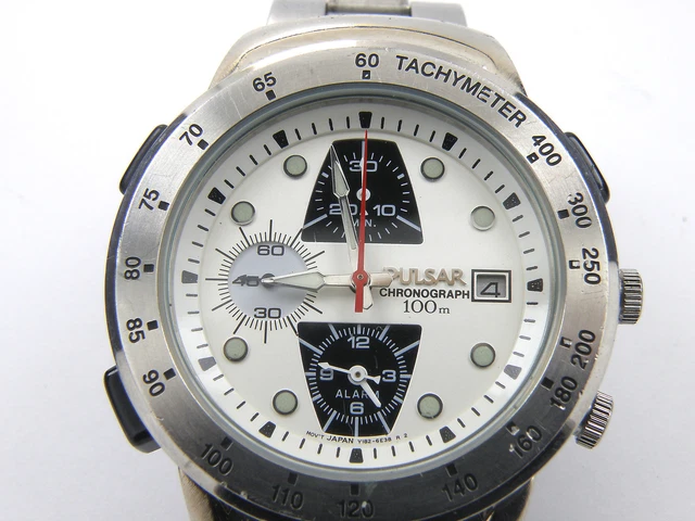 MEN'S VINTAGE PULSAR "NASA" Y182-6D10 Analog Quartz Alarm Chronograph Watch 100m £249.95 ...