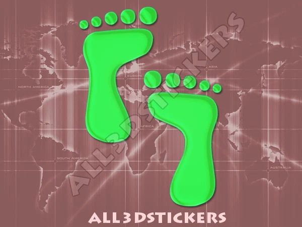 3D RELIEF FOOT Sticker - Electric Green $7.05 - PicClick
