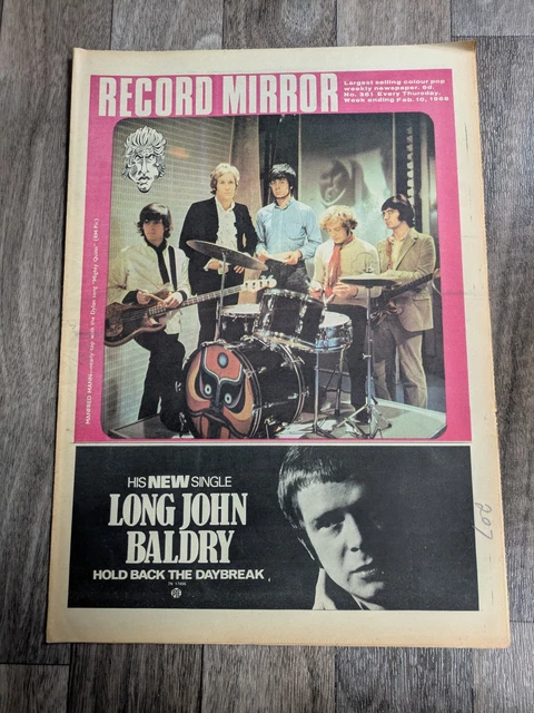 RECORD MIRROR MUSIC Paper- 10th February 1968- Manfred Mann Cover £8.00 ...