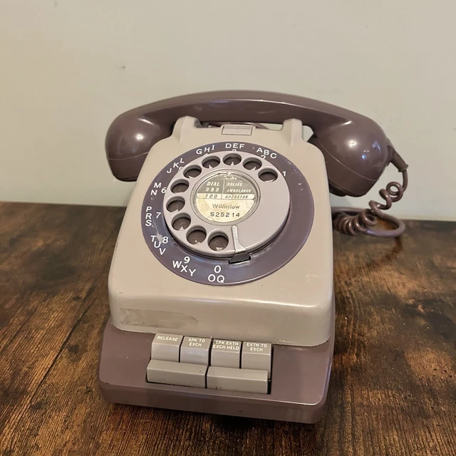VINTAGE BT ROTARY Dial Telephone Phone Brown Grey Retro Phone Prop £24. ...