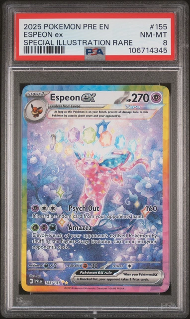 2025 POKEMON PRE En-Prismatic Evolutions Illustration Rare #155 Espeon ...