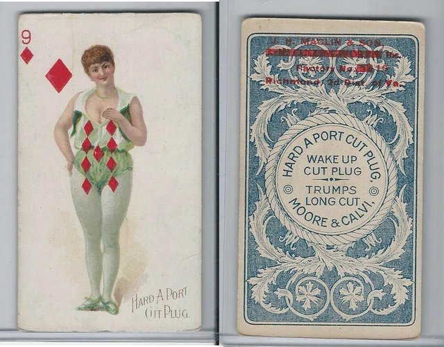 N458 HARD A Port, Playing Cards, Moore & Calvi, 1890, Diamond 9 $14.99 ...