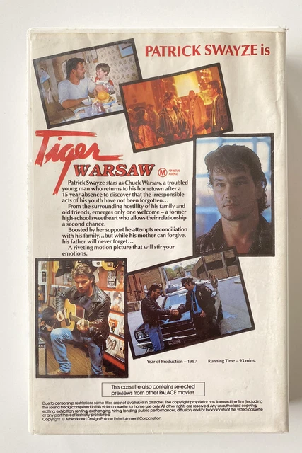 TIGER WARSAW [VHS] Palace Video 1987 Patrick Swayze Big Box Ex-Rental ...