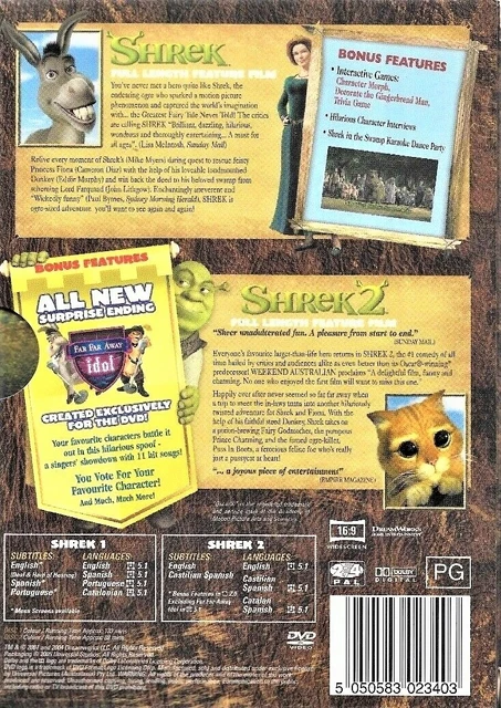 THE SHREK COLLECTION (2 Disc Box Set) DVD (Regions 2 & 4 PAL) New ...