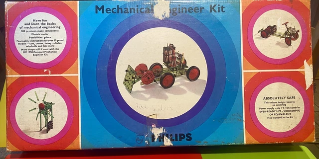 VINTAGE (1970S) PHILIPS Mechanical Engineer Kit ME1201 Construction Toy ...