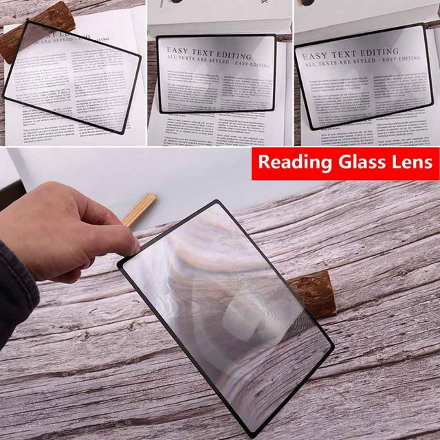 FLAT MAGNIFIER SHEET Book Page Magnification Reading Glass Lens X3 ...