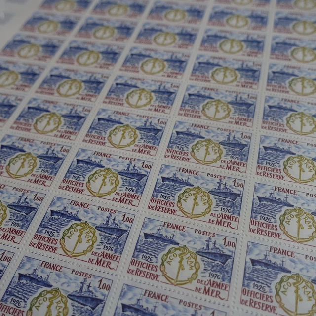 SHEET SHEET SHEET STAMP OFFICERS SEA ARMY N°1874 x50 1976 NEW ** LUXURY ...