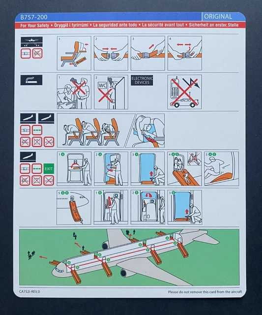 AIR ATLANTA ICELANDIC Boeing 757-200 Safety Card - (Life Rafts) $8.99 ...