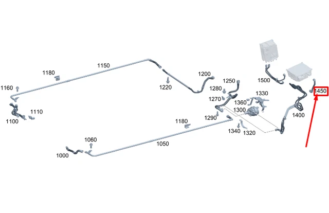 CONDUITE DE LIQUIDE de refroidissement MERCEDES-BENZ EQS V297 ...