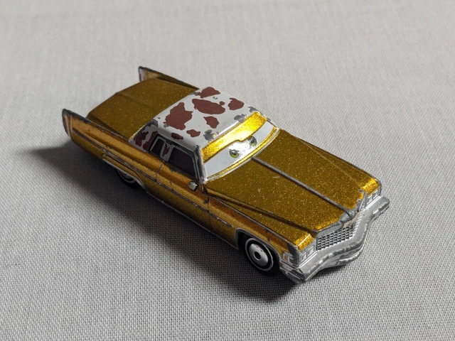 DISNEY PIXAR CARS Tex Dinoco Teamchef Cadillac Coupe Ville Metall 1/55 ...
