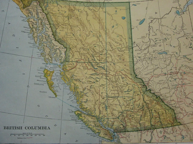 1926 MAP ~ British Columbia Electoral Districts Vancouver Queen ...