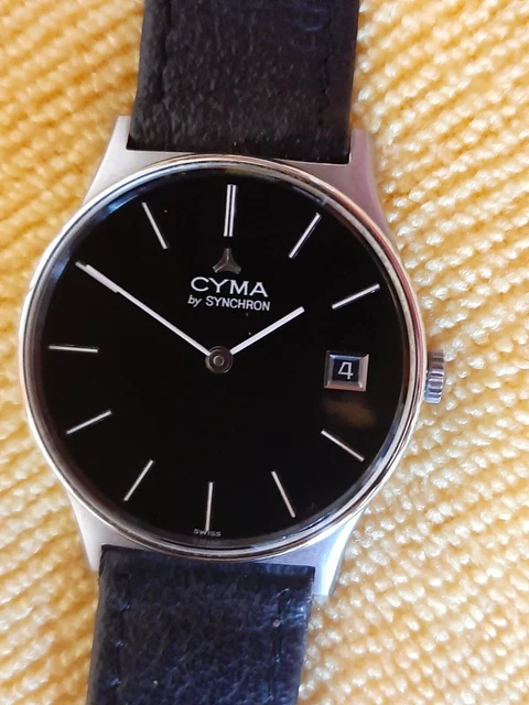 VINTAGE CYMA BY SYNCHRON Mechanical WATCH Swiss NOS 17 J 1970's Working ...