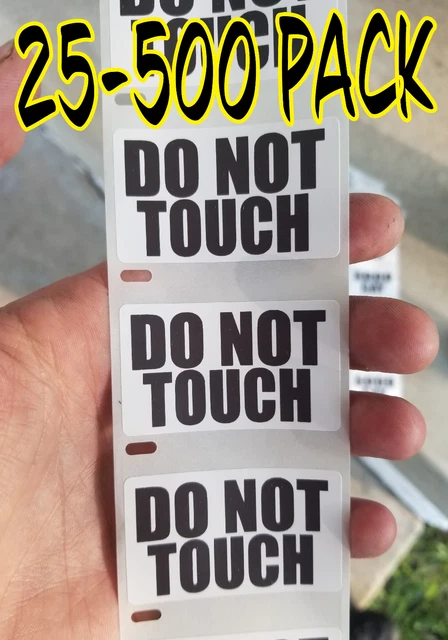 DO NOT TOUCH WARNING STICKERS 25-1000 Pack Label decal gag joke decal £ ...