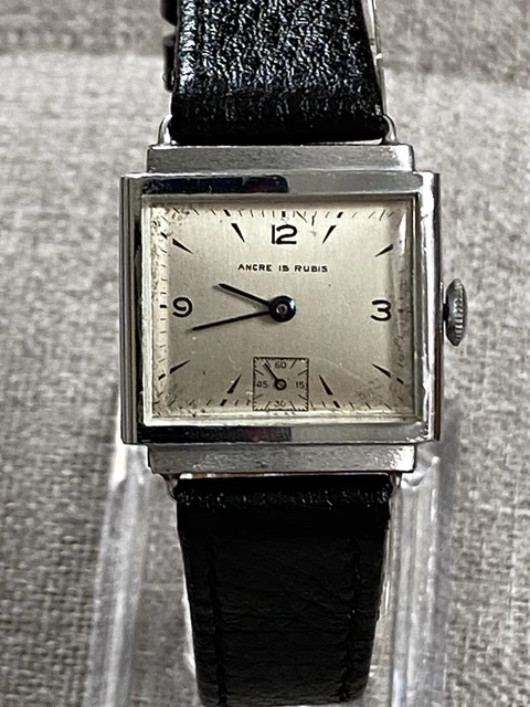 VINTAGE 50’S MEN'S WATCH ANCRE 15 RUBIS MILITARY STYLE RARE SWISS ...