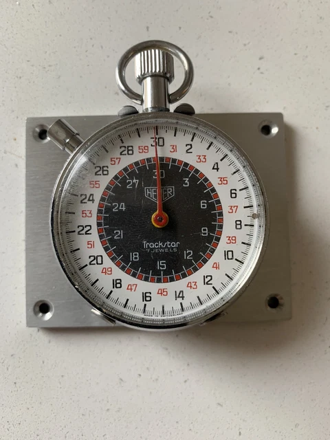 VINTAGE HEUER TRACKSTAR Mechanical Stopwatch Dashboard Rally Dash Timer ...
