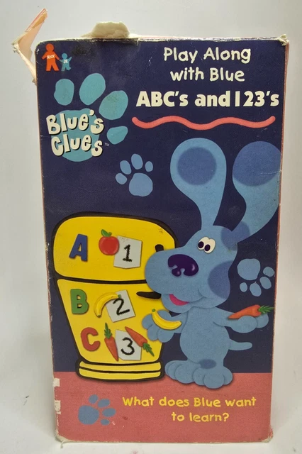 VTG BLUES CLUES VHS Play Along with Blue ABC’s and 123’s (1999) Orange ...