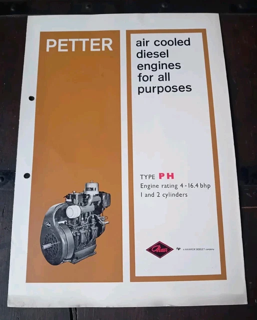 PETTER ENGINE TYPE PH Motor Brochure Original English £26.32 - PicClick UK