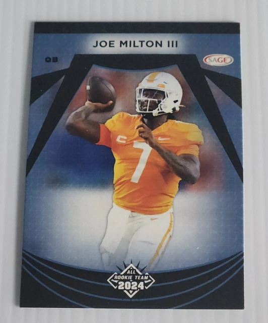 2024 SAGE HIGH Series Joe Milton III All Rookie Team noir parallèle ...