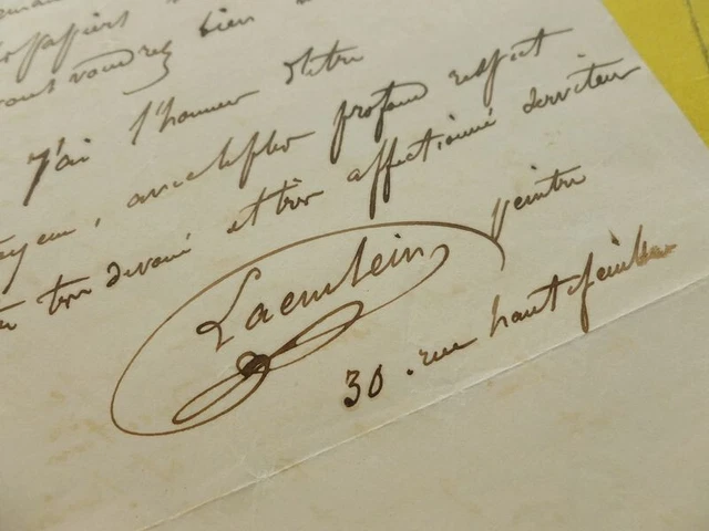 ALEXANDRE LAEMLEIN (1813-1871) PEINTRE. Bavière. AUTOGRAPH à David D ...