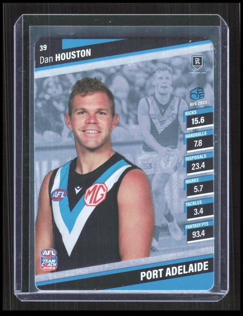 AFL 2024 TEAMCOACH Silver Port Adelaide Dan Houston 39 Football Card CB ...