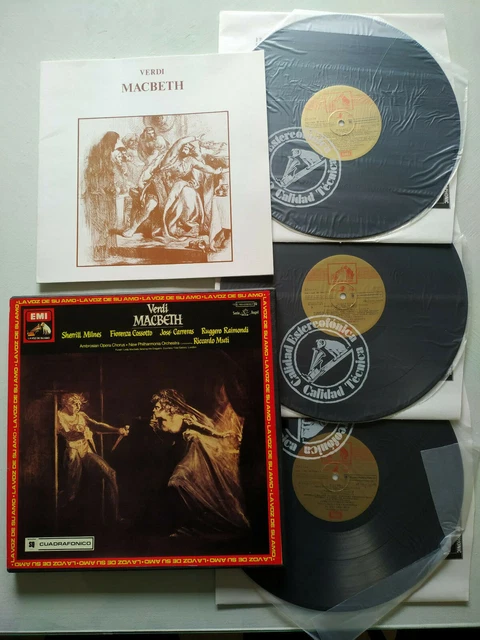 VERDI MACBETH MUTI Milnes Cossotto Emi Boîte 3 X LP + Livret 12 ...