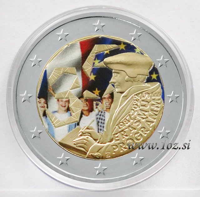 FRANCE 2 EURO 2022 (ERASMUS PROGRAMME) Comm. Bi-Metallic 2€ Coin ...