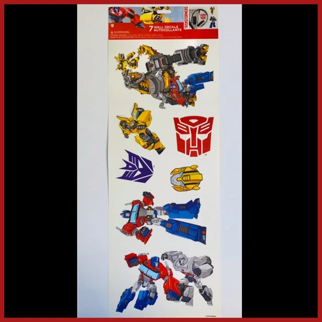 TRANSFORMERS STICKER AUTOBOT Decepticon 7 Wall Decals Robot Warriors ...