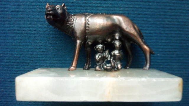 STATUA &LA LUPA di Roma Romolo e Remo" in Bronzo con base in Marmo ...