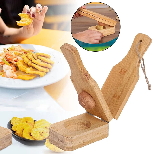 WOODEN TOSTONERA PLANTAIN Press Banana Smasher Maker for Fried ...