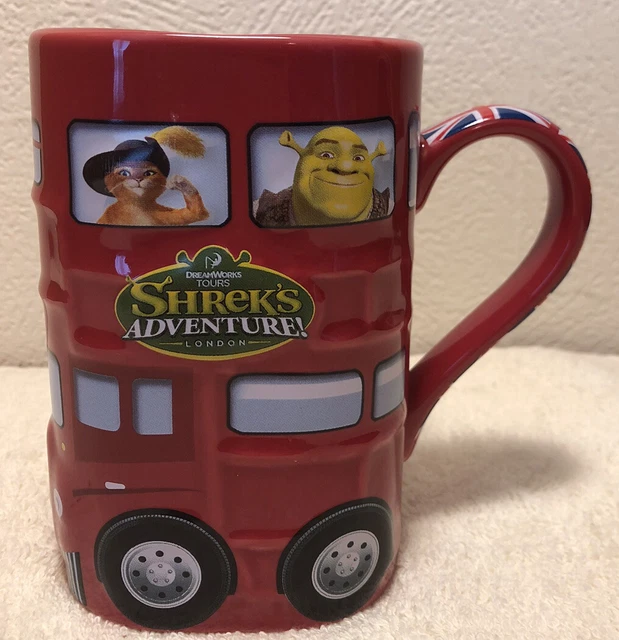 DREAMWORKS TOURS SHREK'S Adventures Ceramic 3D Mug London Bus Rare ...